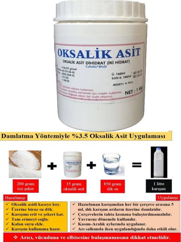 Oksalik Asit 1 Kg - Arıcılık Malzemeleri